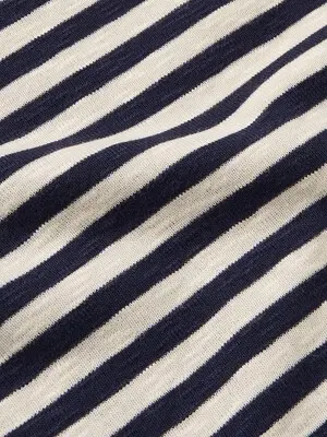 Folk Striped Slub Cotton-jersey T-shirt