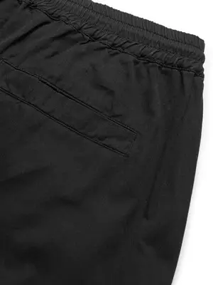 Folk Tapered Cotton-twill Drawstring Trousers - Black