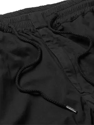 Folk Tapered Cotton-twill Drawstring Trousers - Black