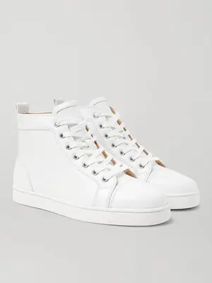 CHRISTIAN LOUBOUTIN Louis Leather High-top Sneakers - White