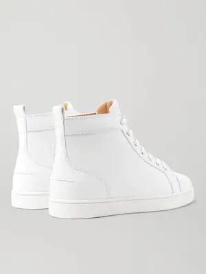 CHRISTIAN LOUBOUTIN Louis Leather High-top Sneakers - White