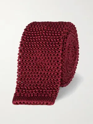 Charvet 5cm Knitted Silk Neck Tie - Burgundy