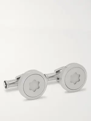 Montblanc Starwalker Stainless Steel And Enamel Cufflinks