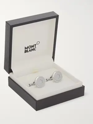 Montblanc Starwalker Stainless Steel And Enamel Cufflinks