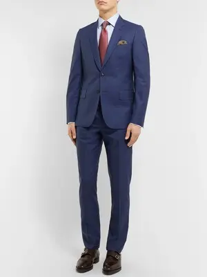 Charvet Slim-fit Double Cuff Cotton-poplin Shirt - Blue