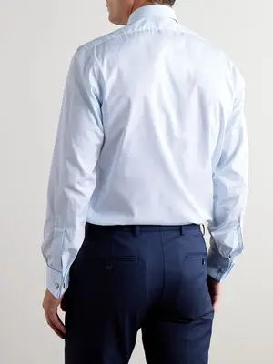 Charvet Slim-fit Double Cuff Cotton-poplin Shirt - Blue