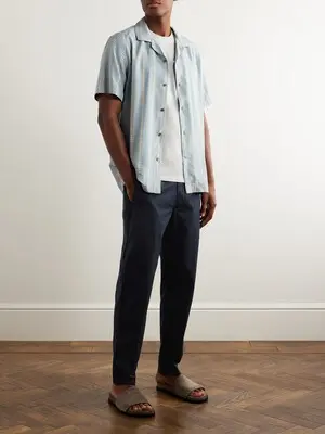 Folk Tapered Cotton-twill Drawstring Trousers