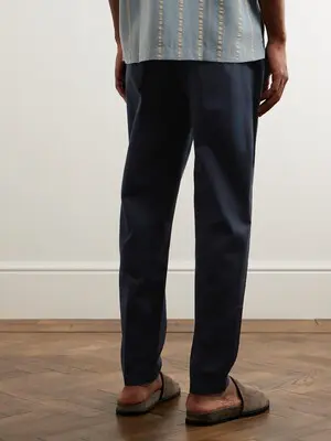 Folk Tapered Cotton-twill Drawstring Trousers