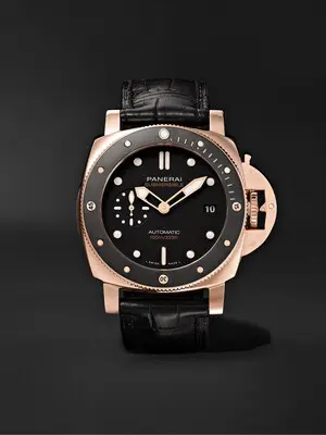 Panerai Submersible Automatic 42mm Goldtech And Alligator Watch