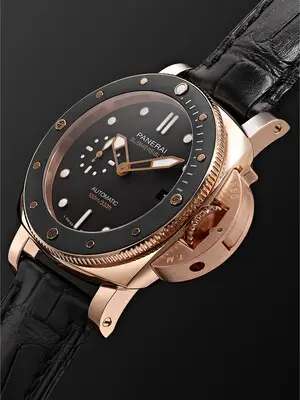 Panerai Submersible Automatic 42mm Goldtech And Alligator Watch