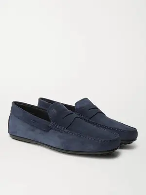 TOD'S Gommino Suede Driving Shoes - Blue