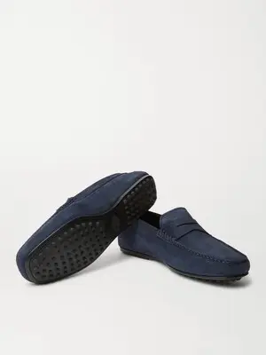 TOD'S Gommino Suede Driving Shoes - Blue