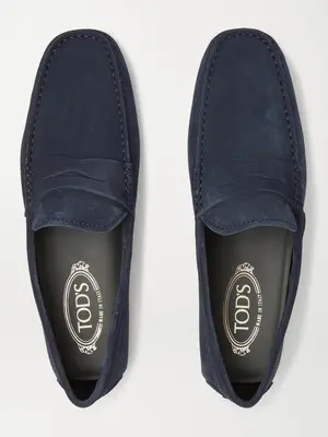 TOD'S Gommino Suede Driving Shoes - Blue