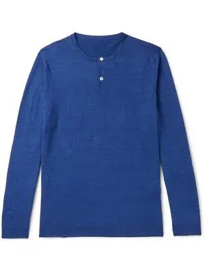 Anderson & Sheppard Linen Henley T-shirt M