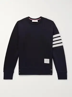 Thom Browne Slim-fit Striped Cotton-jersey Sweatshirt