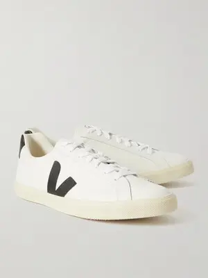 VEJA Esplar Rubber-trimmed Leather Sneakers