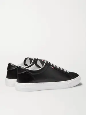 Moncler Monaco Leather Sneakers - Black