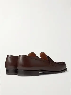 J.M. WESTON 180 Moccasin Leather Loafers - Brown