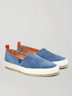 Mulo Suede Espadrilles - Blue