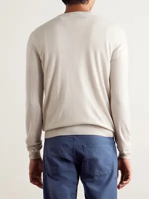Loro Piana Slim-fit Baby Cashmere Sweater - Neutrals
