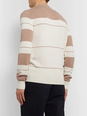 Loro Piana Striped Cotton And Silk-blend Sweater