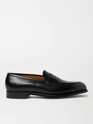 EDWARD GREEN Piccadilly Leather Penny Loafers - Black