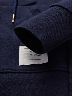 Thom Browne Slim-fit Striped Loopback Cotton-jersey Zip-up Hoodie - Blue