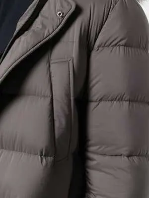 Herno Patch Pocket Fur-trimmed Puffer Coat - Grey