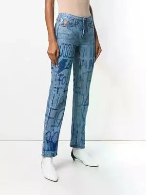 WALTER VAN BEIRENDONCK Printed Ink Writing Jeans