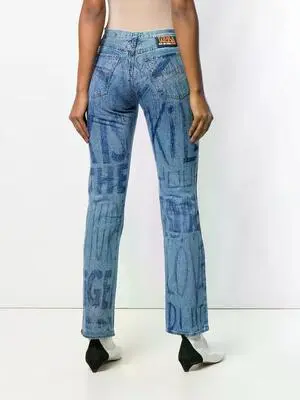WALTER VAN BEIRENDONCK Printed Ink Writing Jeans