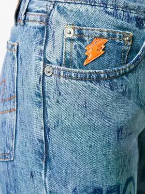 WALTER VAN BEIRENDONCK Printed Ink Writing Jeans