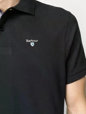 Barbour Logo Embroidered Polo Shirt - Black