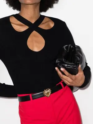 Dolce & Gabbana Devotion Leather Belt - Black