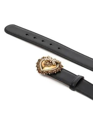 Dolce & Gabbana Devotion Leather Belt - Black
