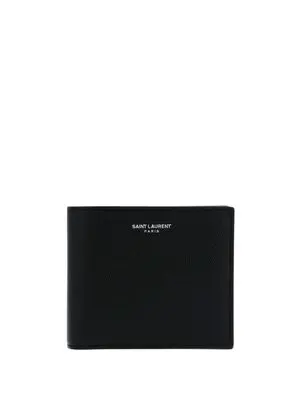 Saint Laurent Paris Logo-print Leather Wallet Black