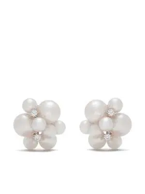 TASAKI Akoya Pearl And Diamond Earrings - Silver