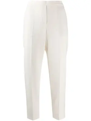 Theory Straight-leg Cropped Trousers - Neutrals