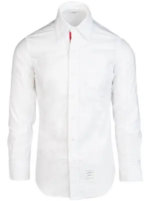 Thom Browne Grosgrain-placket Oxford Shirt - White