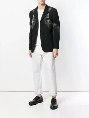 Comme Des Garçons Plaid Appliqué Blazer