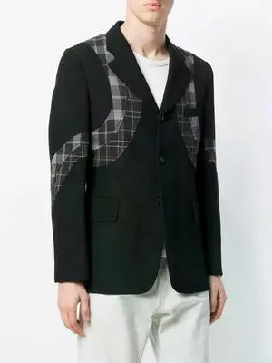 Comme Des Garçons Plaid Appliqué Blazer