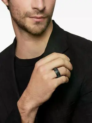 David Yurman Sterling Silver Streamline Diamond Band Ring - Black