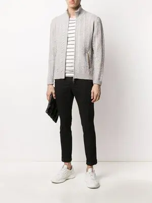 DONDUP Mid-rise Tapered-leg Chinos - Black