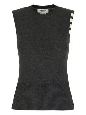 Thom Browne Sleeveless Cashmere Top - Grey