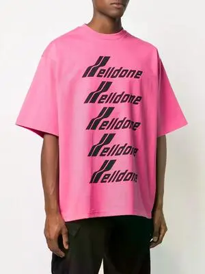 We11Done Oversized Logo-print T-shirt - Pink