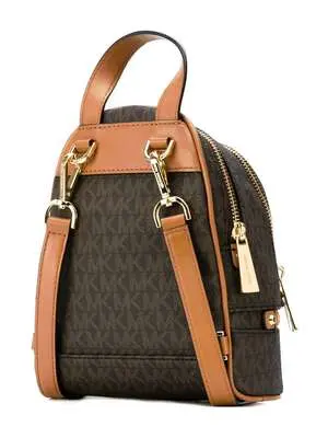 Michael Kors Logo Mini Backpack in Brown and Black with Gold Hardware Michael Kors Jaycee XS Mini Convertible Zip Pocket Backpack  main image 2
