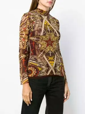 JEAN PAUL GAULTIER Star Print Turtleneck Top
