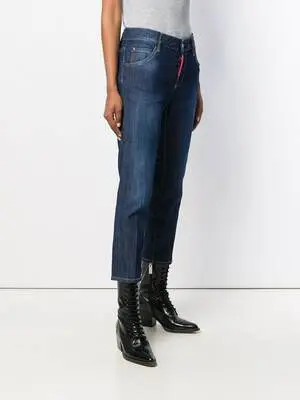 Dsquared2 Cropped Girlfriend Fit Jeans - Blue