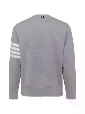 Thom Browne Loopback Cotton Sweatshirt With 4-bar Detail - Grey