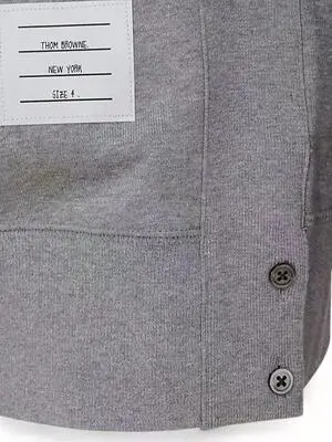 Thom Browne Loopback Cotton Sweatshirt With 4-bar Detail - Grey