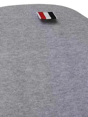 Thom Browne Loopback Cotton Sweatshirt With 4-bar Detail - Grey